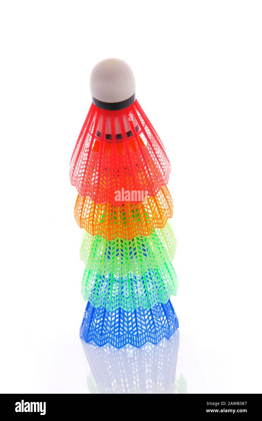 Image of the colorful shuttlecocks for badminton Stock Photo - Alamy