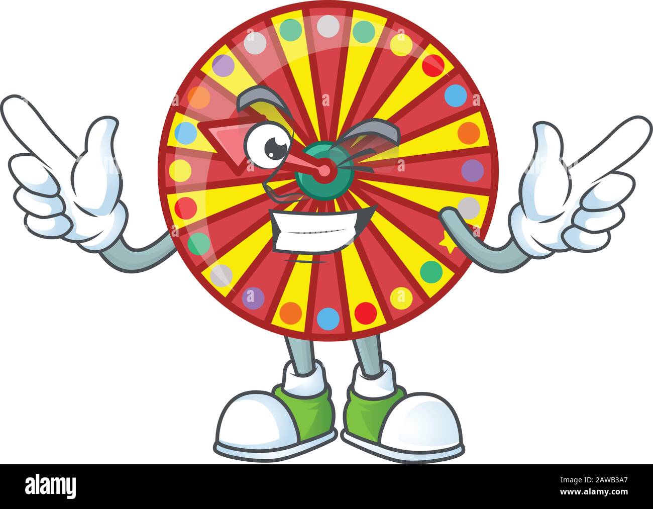 A comical face wheel fortune mascot design with Wink eye Stock Vector ...