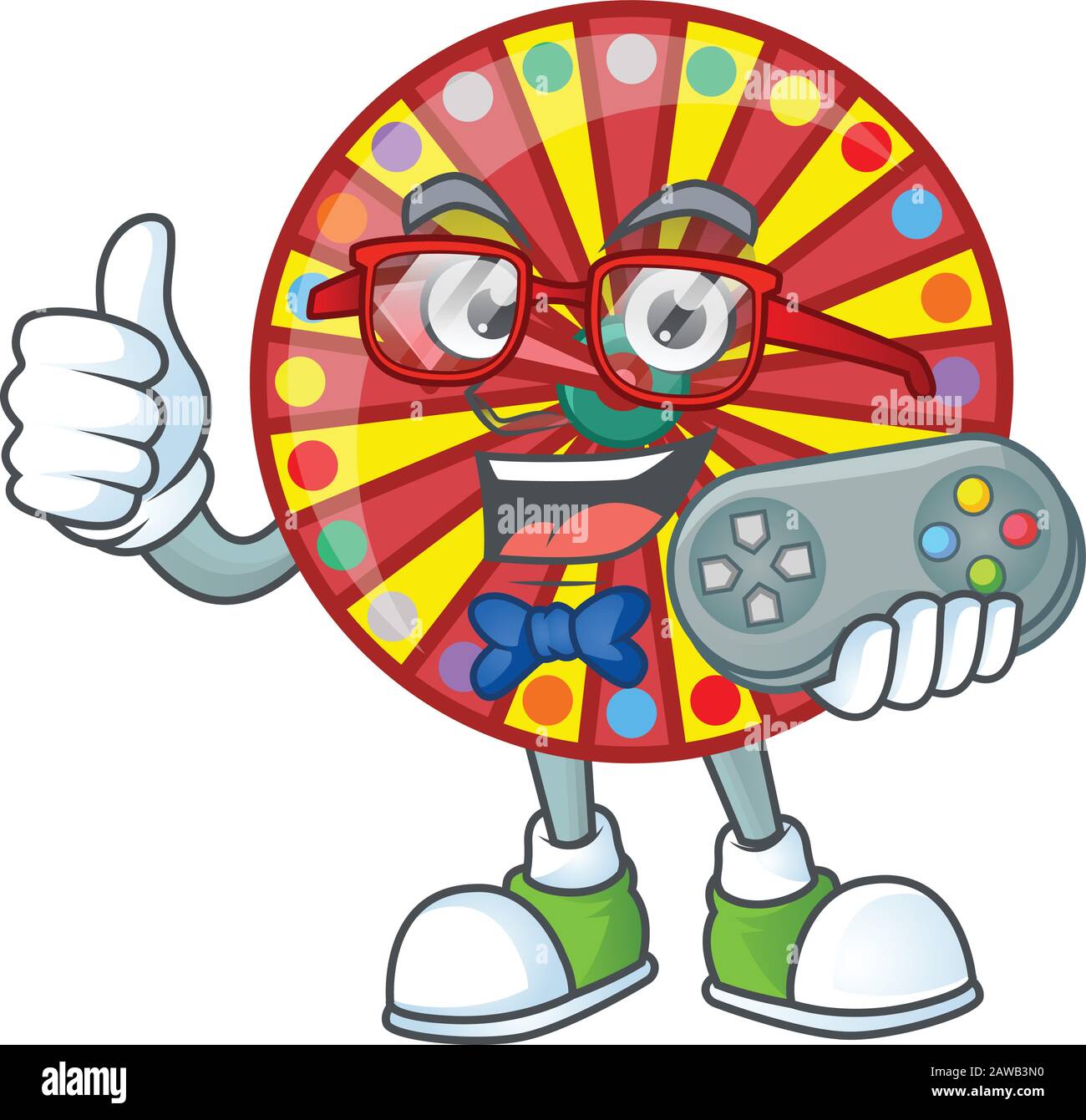 An attractive gamer wheel fortune cartoon character design Stock Vector ...