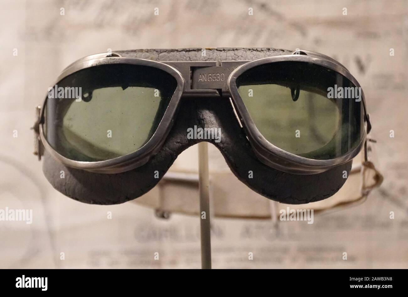 New Orleans, Louisiana, U.S.A. - February 5, 2020 - A pilot goggles ...