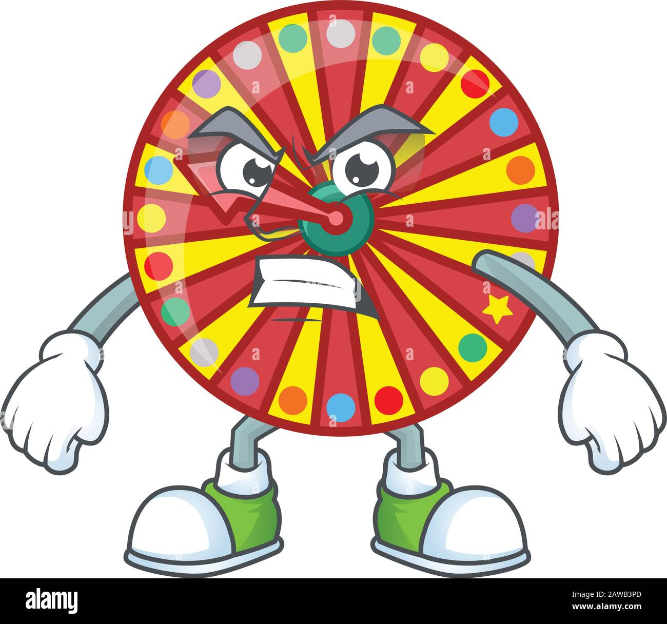 cartoon character of wheel fortune with angry face Stock Vector Image ...