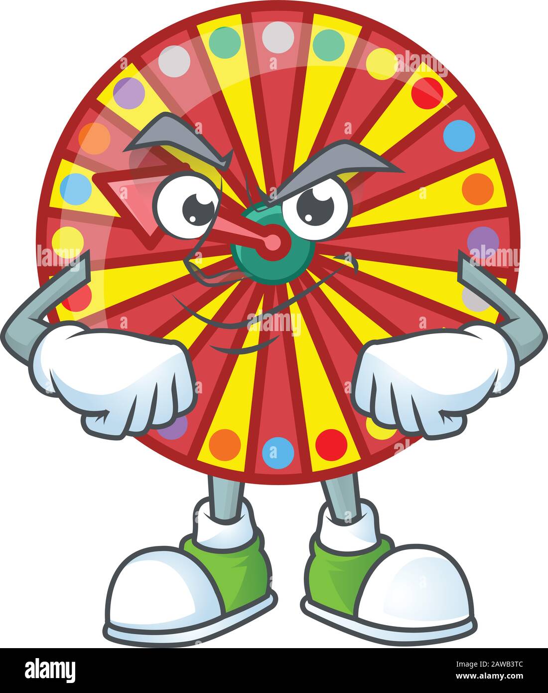 Wheel fortune mascot icon design style with Smirking face Stock Vector ...