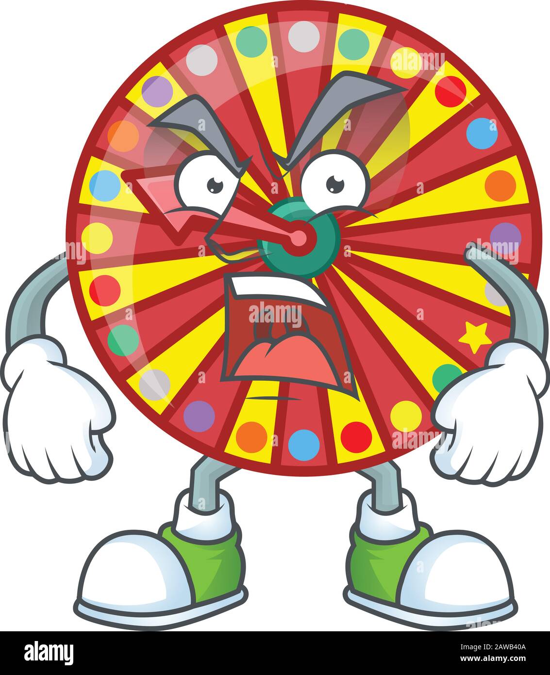 Wheel fortune cartoon character design with angry face Stock Vector ...