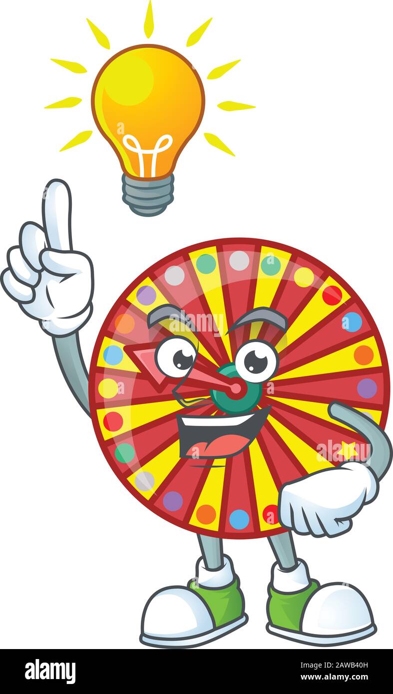 Smart wheel fortune cartoon character has an idea Stock Vector Image ...