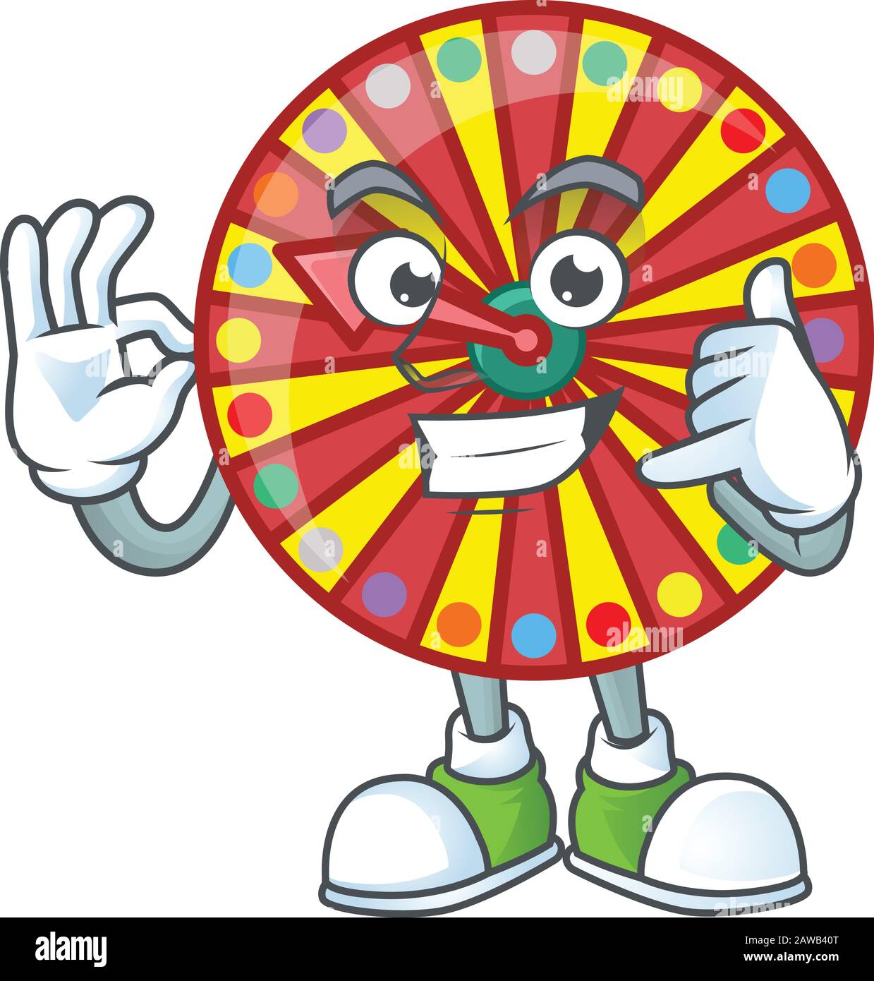 Call me funny wheel fortune mascot picture style Stock Vector Image ...
