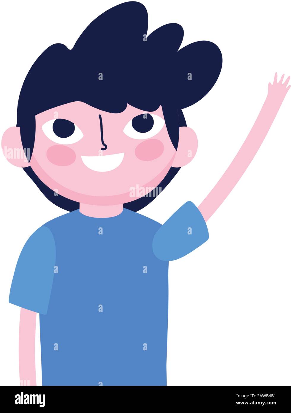 Waving Cartoon Person