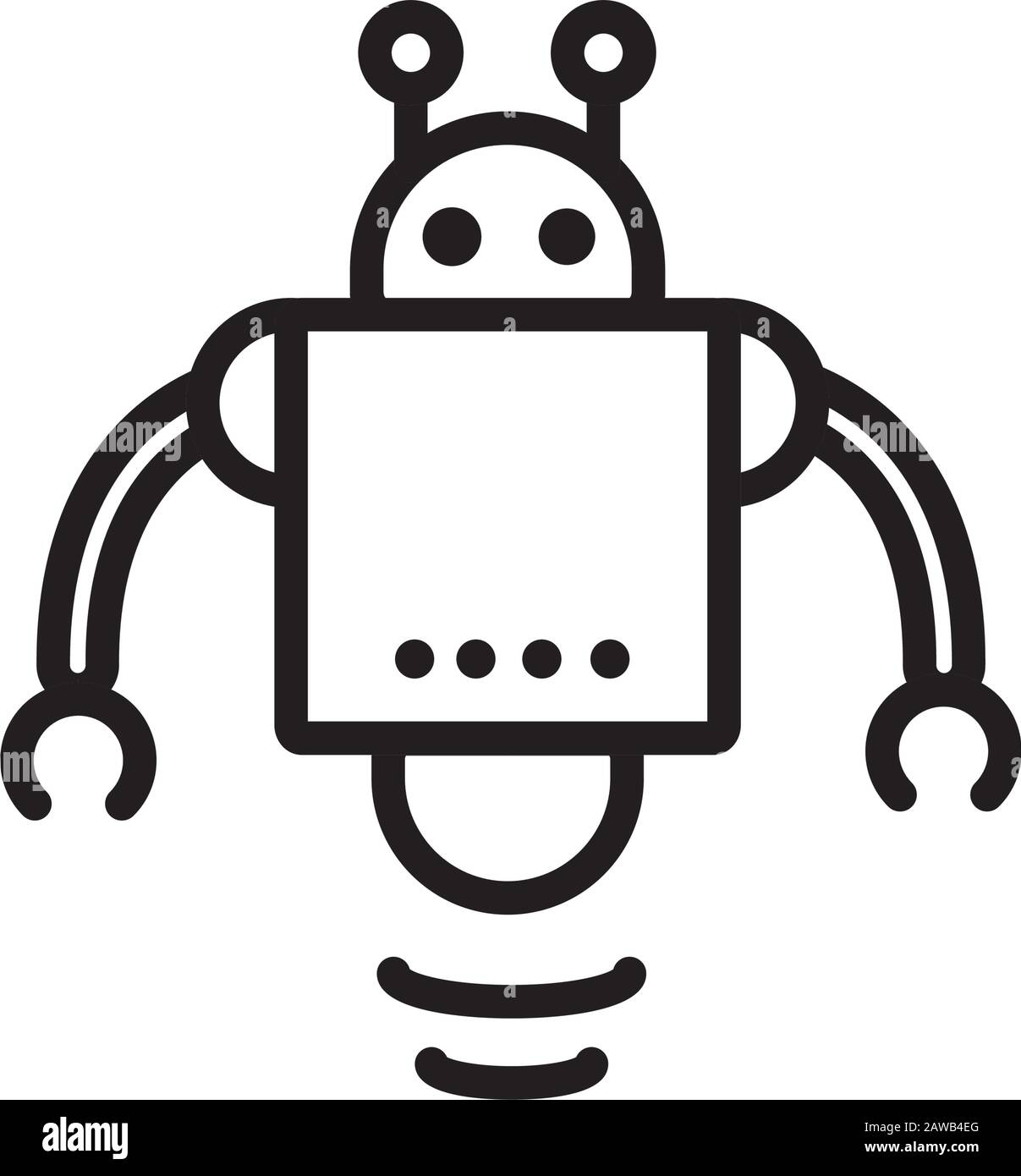 robot antennas technology character artificial machine vector ...