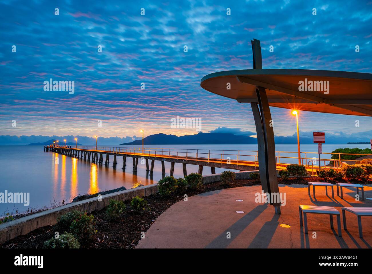 Cardwell Jetty at sunrise, Cardwell North Queensland, Australia Stock ...