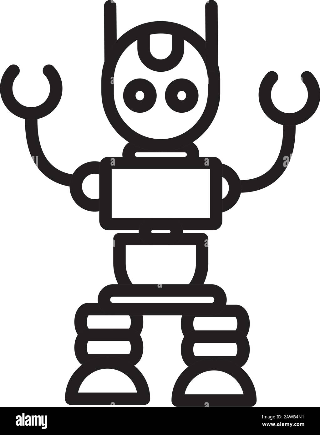 robot avatar technology artificial machine vector illustration linear ...