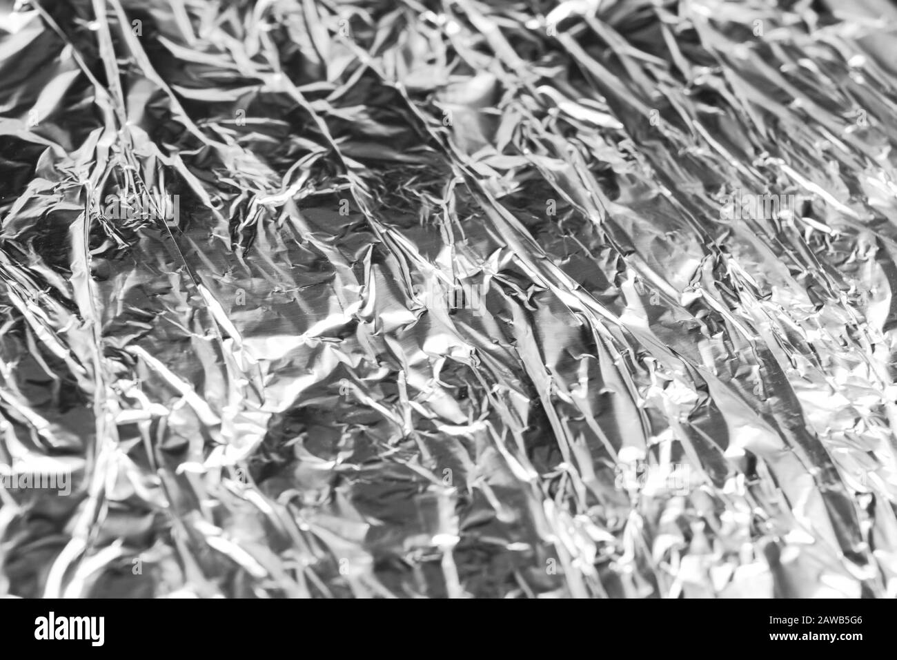 Close up of aluminium foil crumpled. Silver aluminium foil texture ...