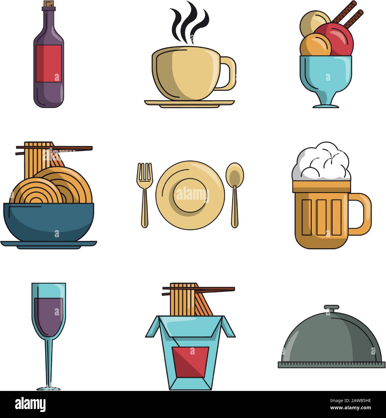 bundle of nutritive food icon Stock Vector Image & Art - Alamy