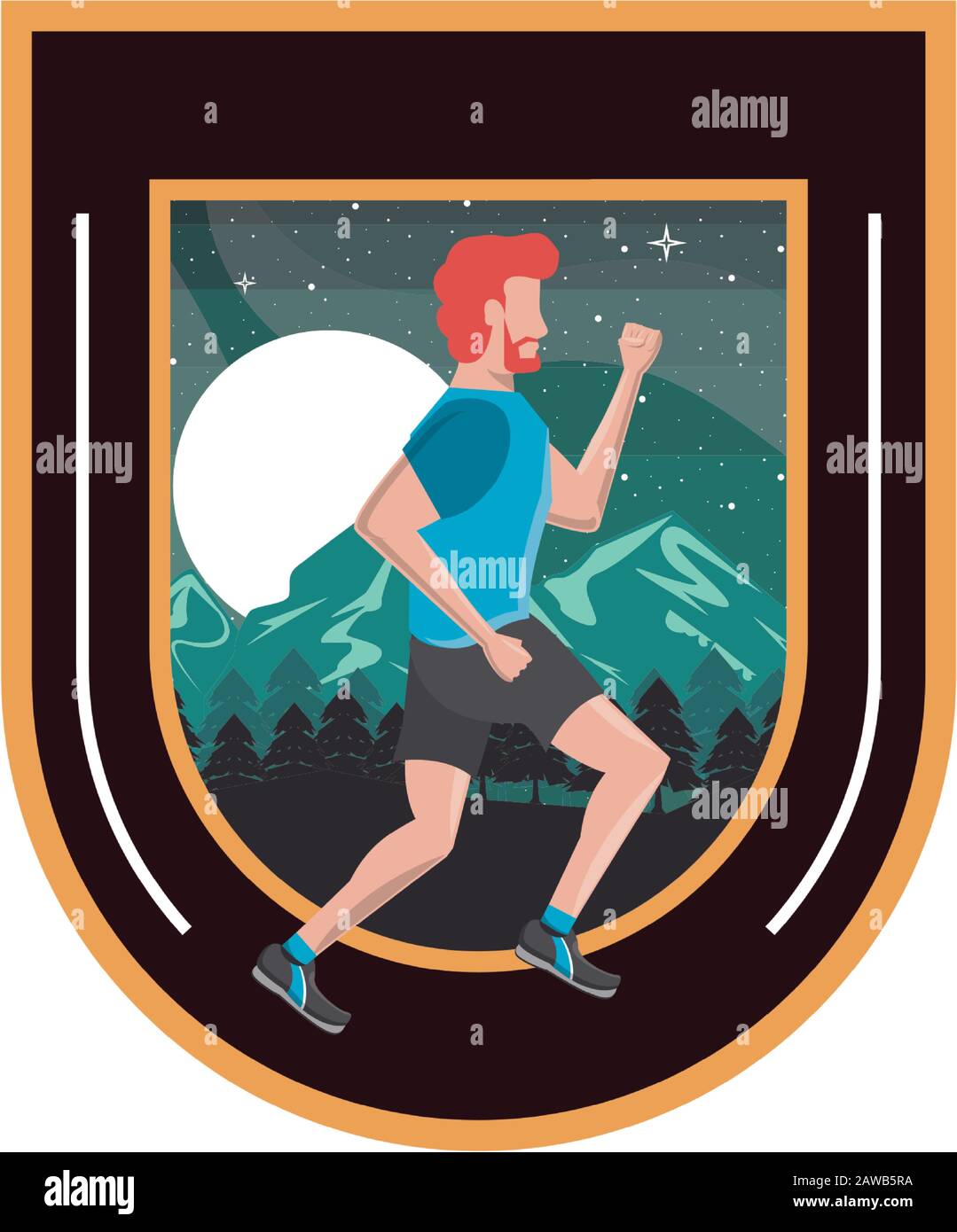 Young athlete exercising sports field Stock Vector Images - Alamy