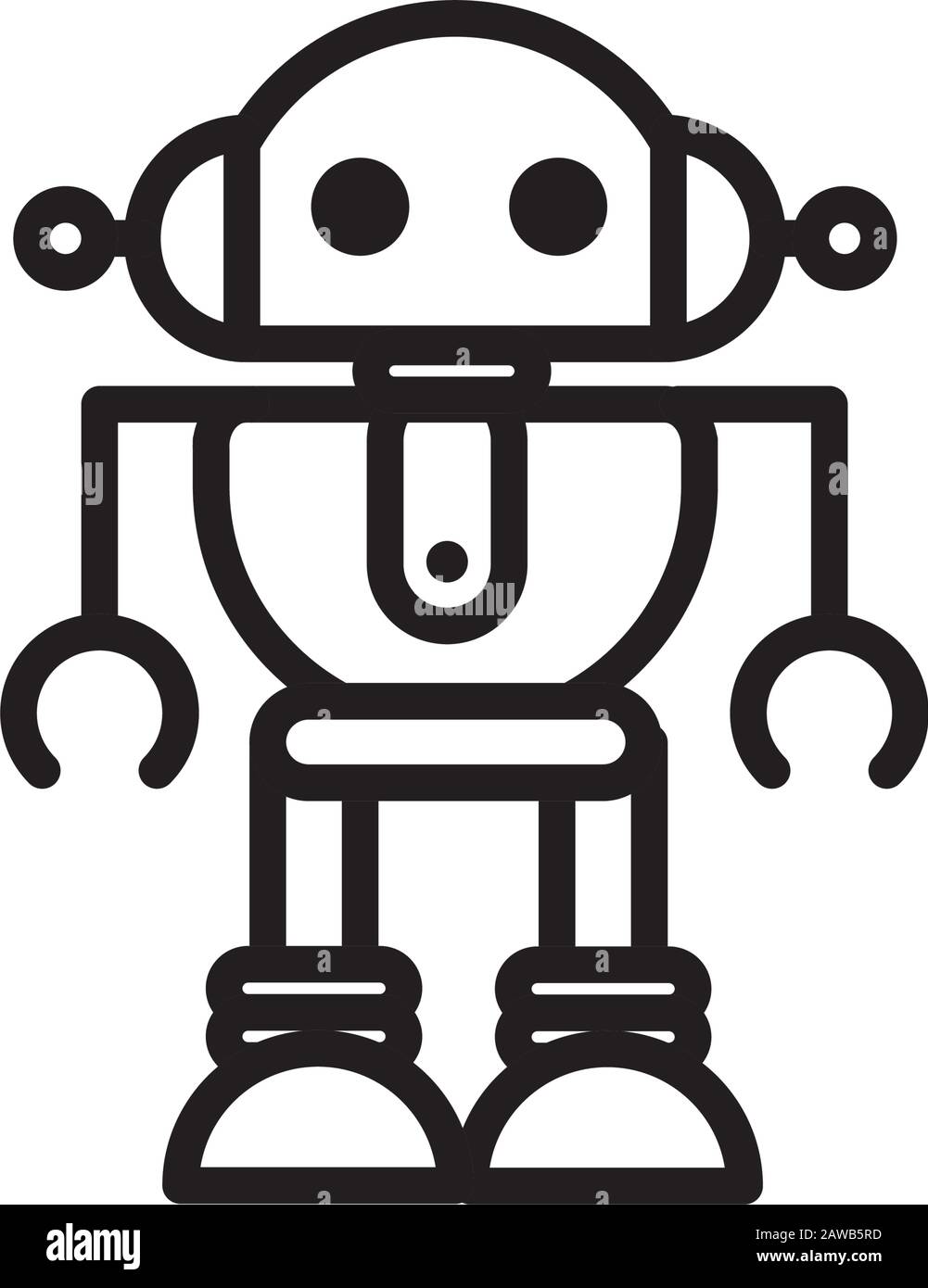 robot automated mechanism character artificial vector illustration ...