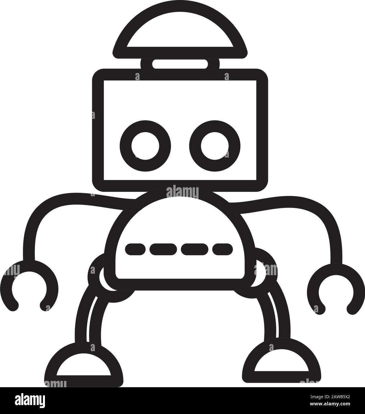 robot science artificial technology character vector illustration ...