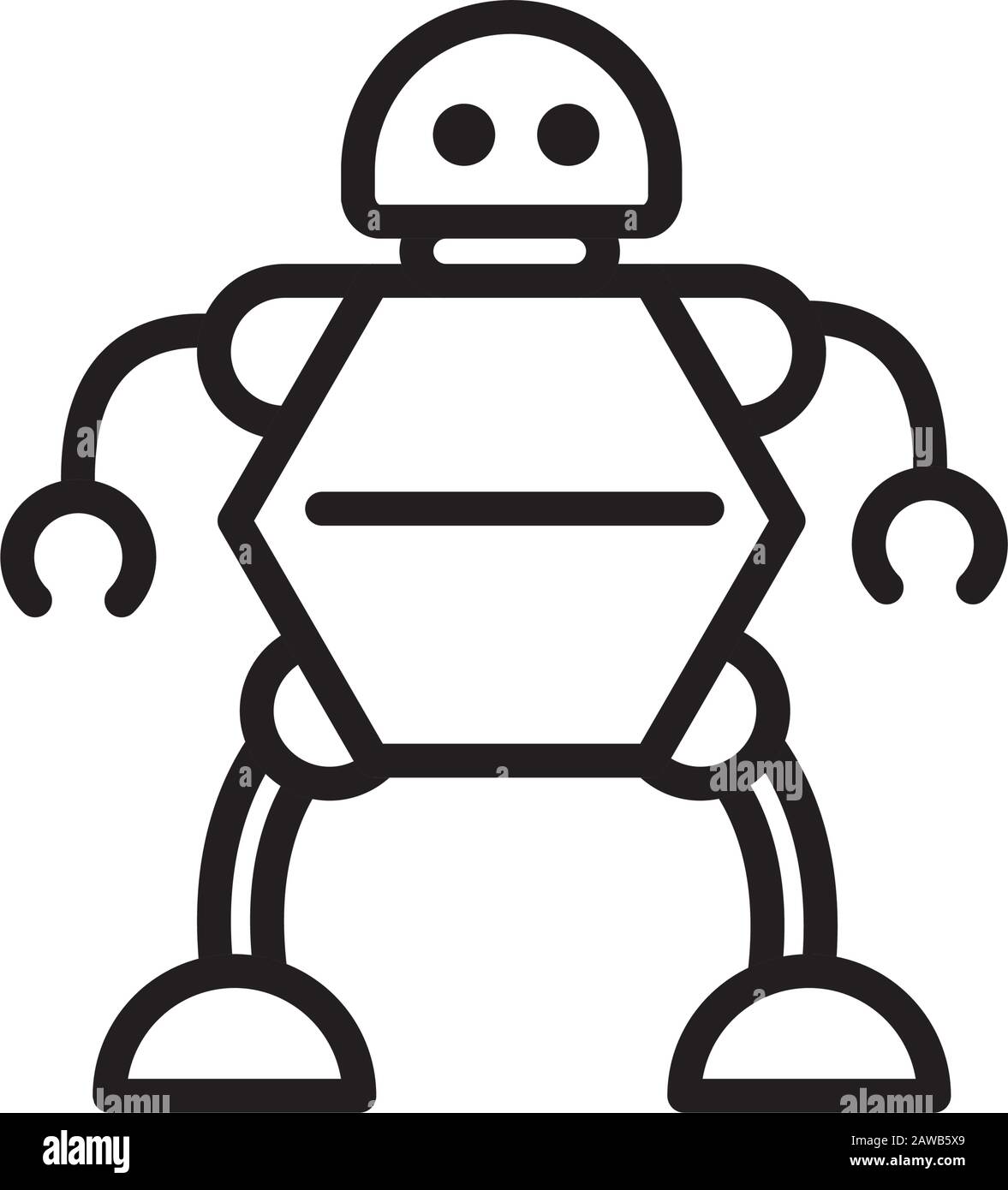 robot power technology character artificial machine vector illustration ...