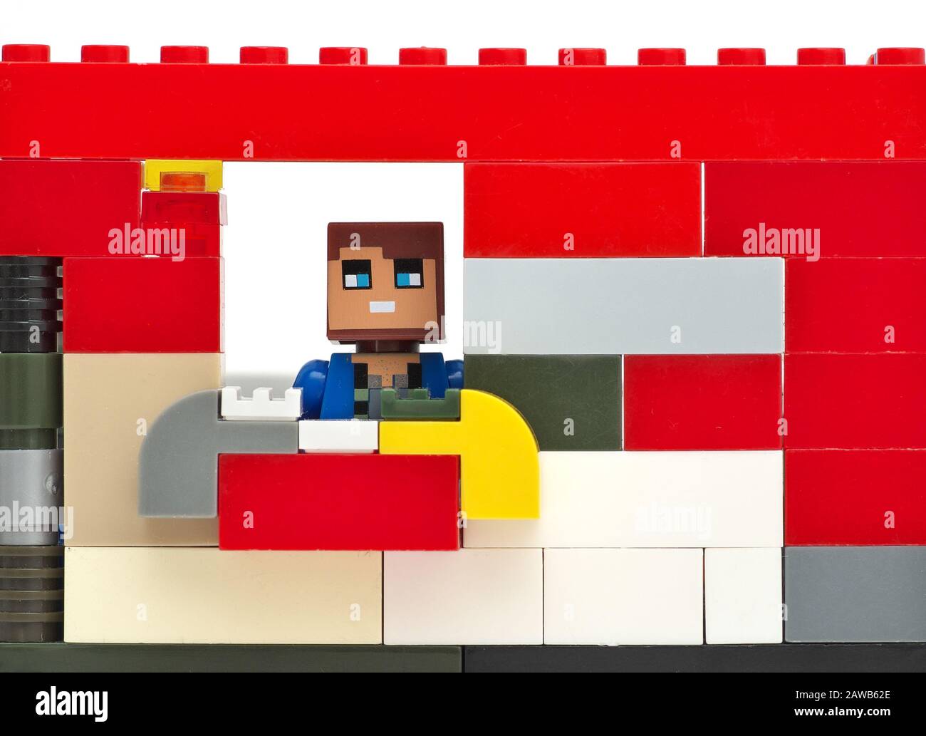 Man in window. Toy construction. Element of design Stock Photo - Alamy