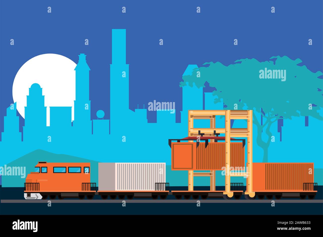 Train containers Stock Vector Images - Alamy