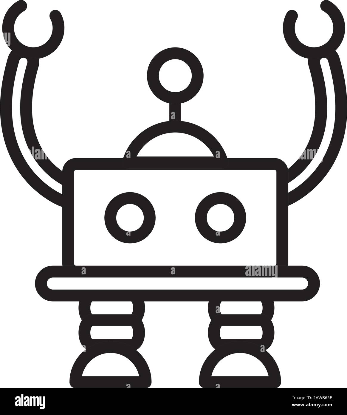 robot intelligence mechanism character artificial vector illustration ...