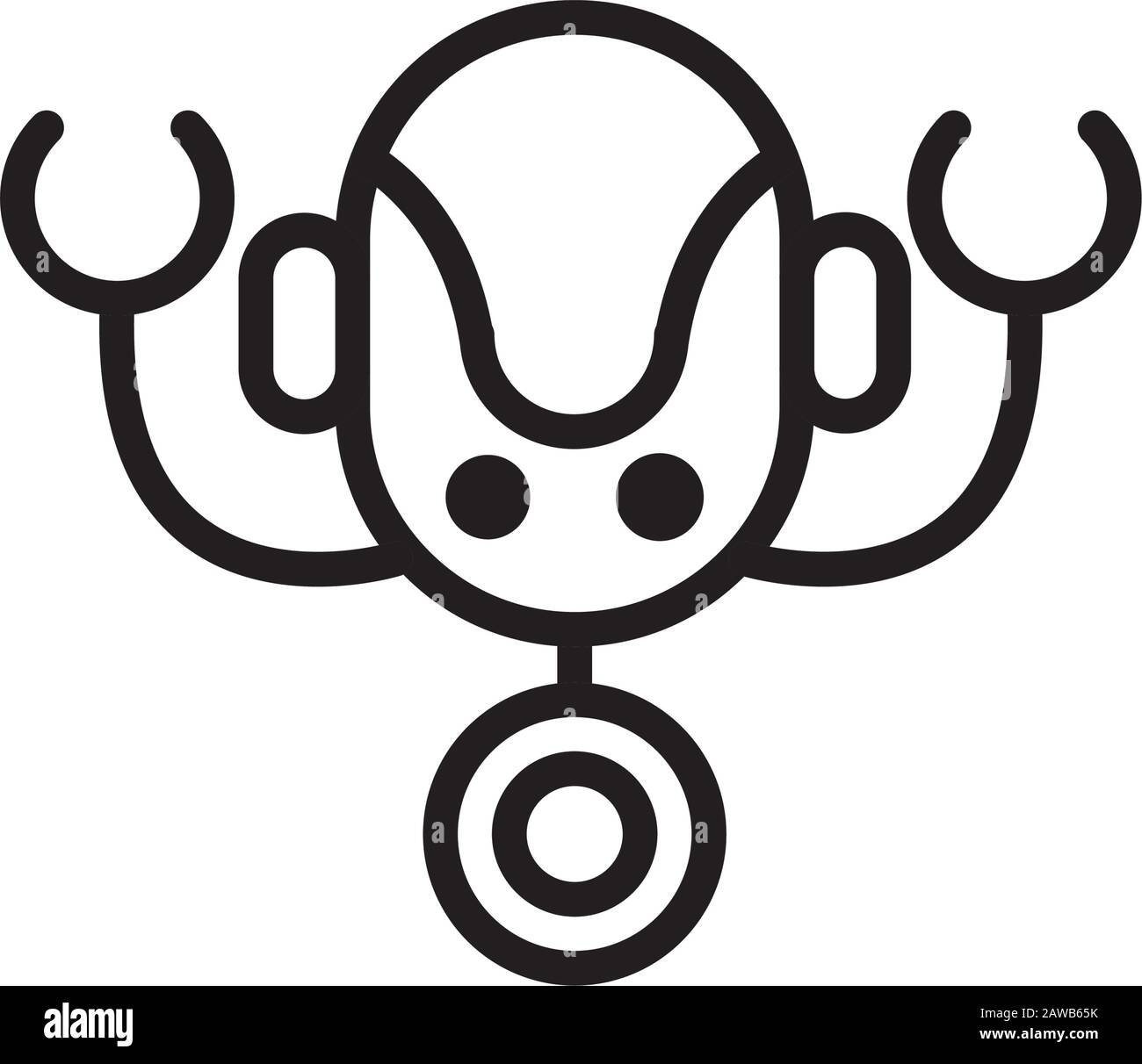 robot with wheel mechanical technology artificial vector illustration ...