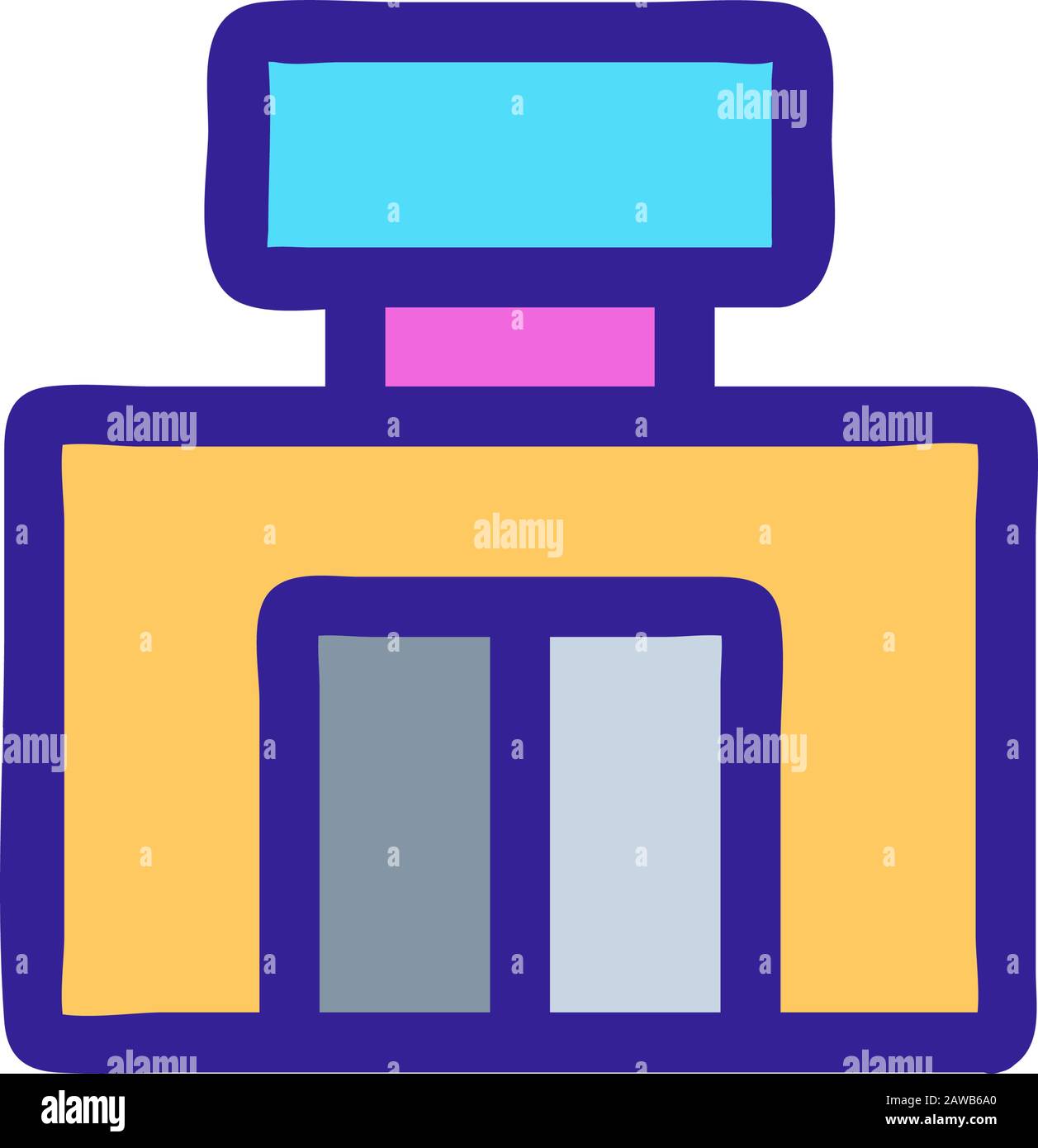 Mail building icon vector. Isolated contour symbol illustration Stock ...