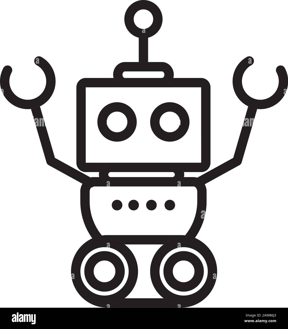 robot mascot machine technology character artificial vector ...