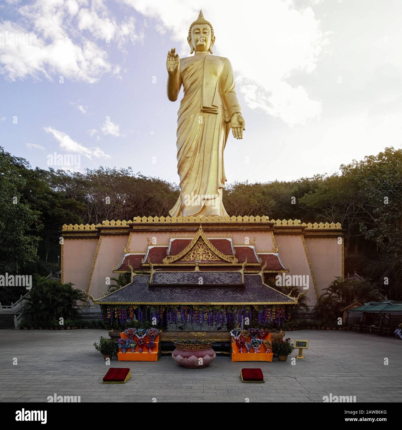 Giant Buddha in the Mengle Temple in Jinghong - Xishuangbanna capital ...