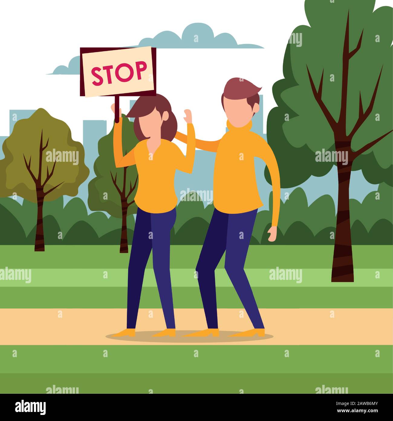 Young girl protesting Stock Vector Images - Alamy