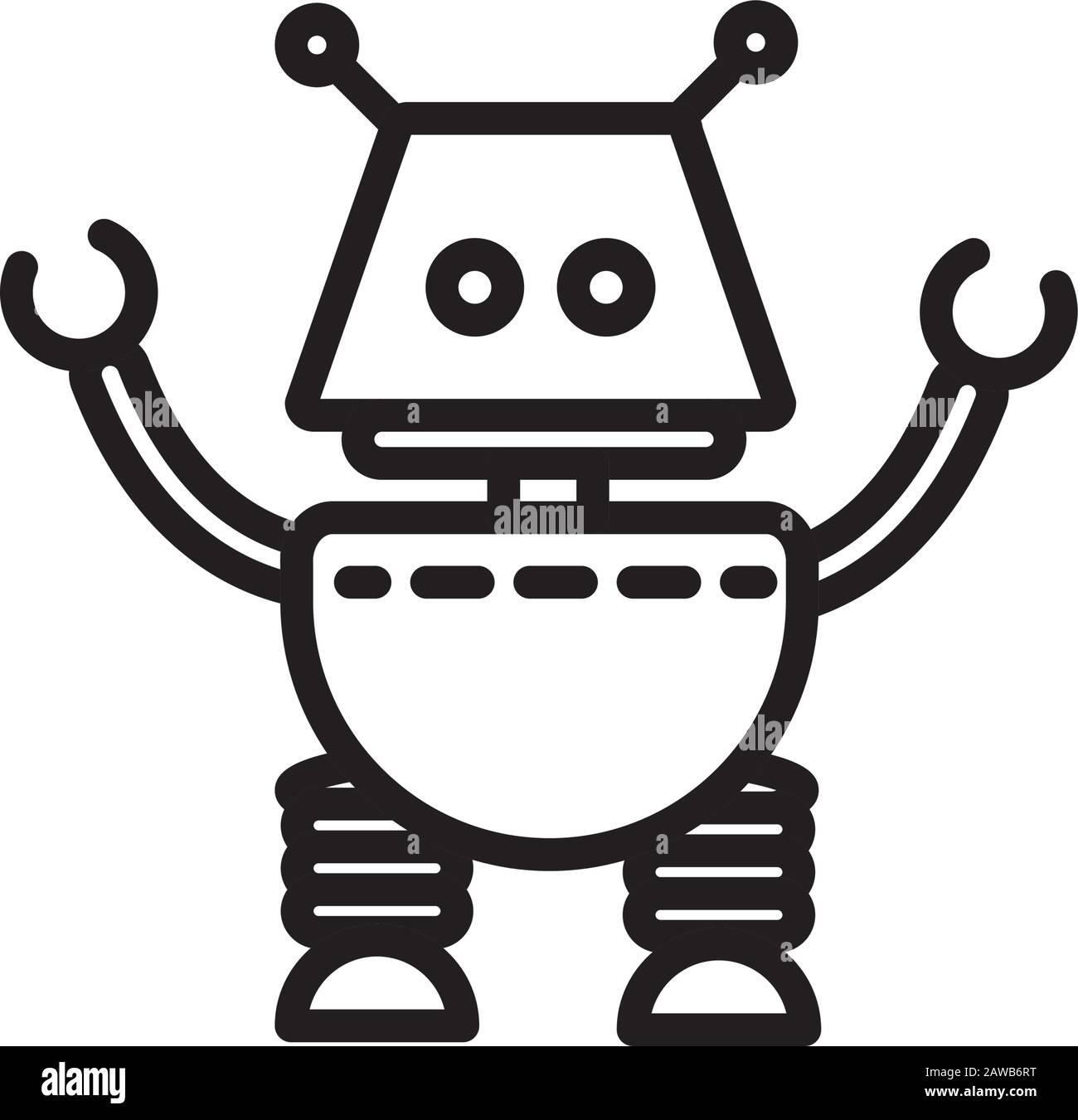 robot engineering technology character artificial vector illustration ...