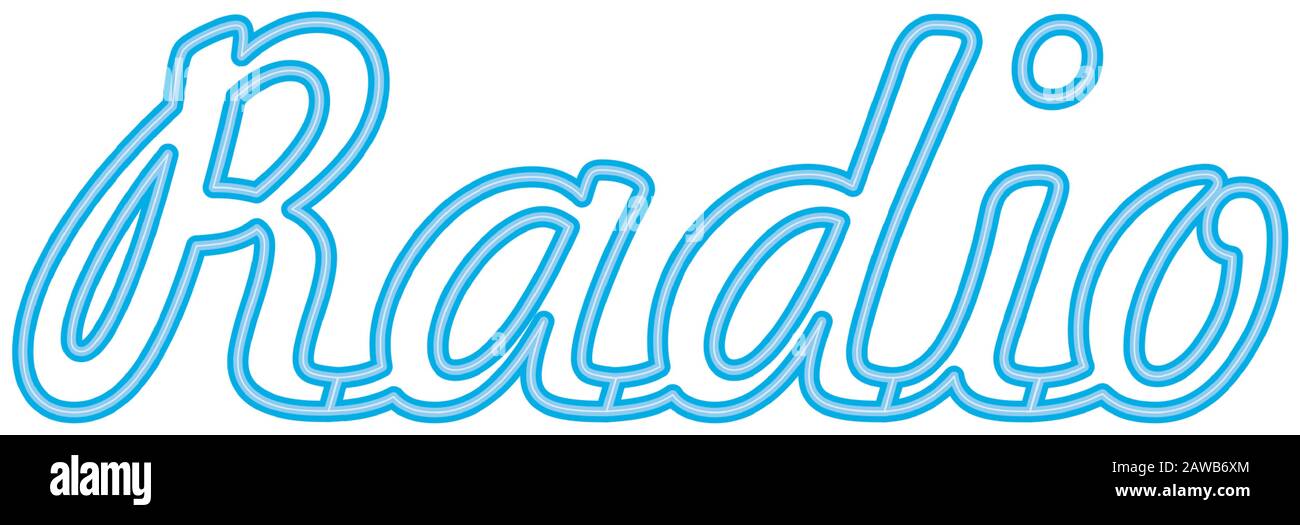 radio word calligraphy neon lights Stock Vector Image & Art - Alamy