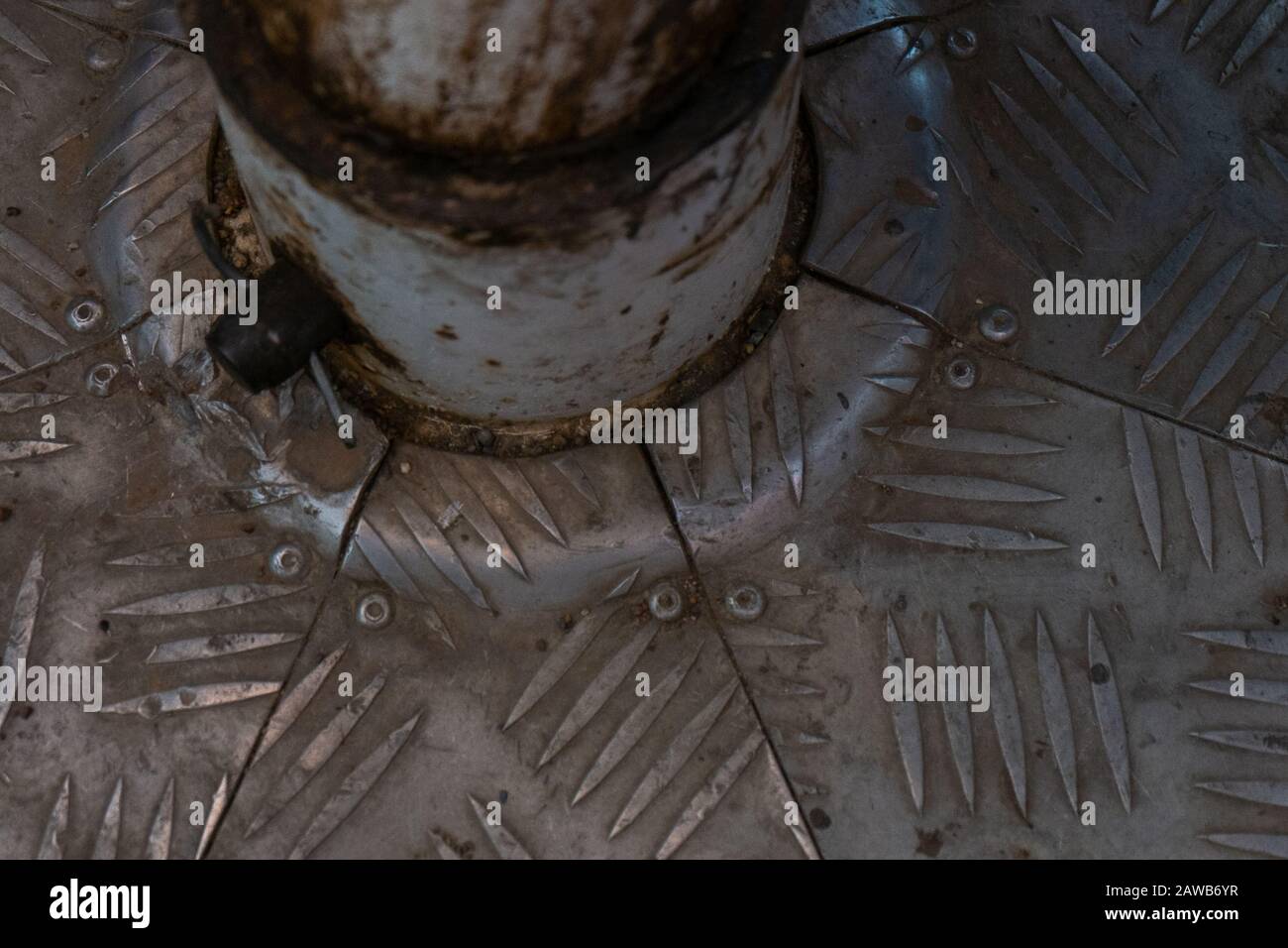 Steel structure and checker plate Stock Photo - Alamy