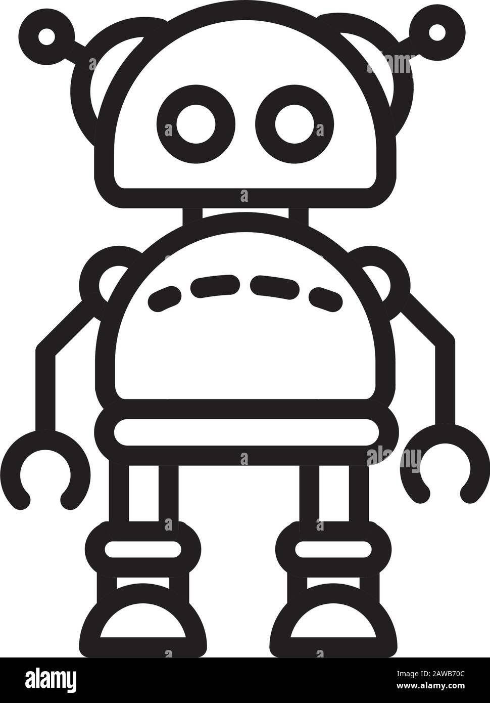 robot mascot mechanical technology artificial vector illustration ...