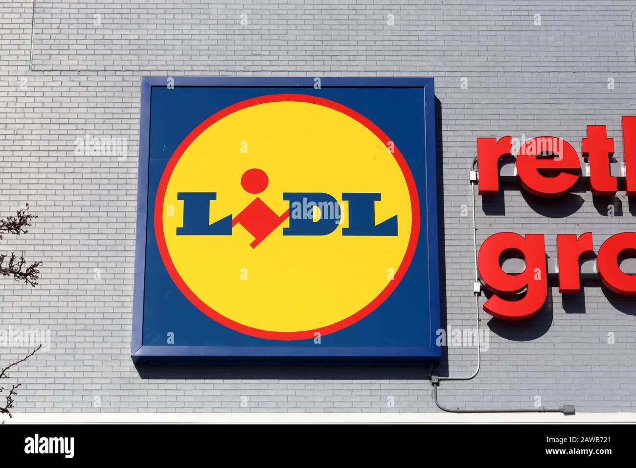 A Lidl signage at their supermarket in the Staten Island Mall, New York ...