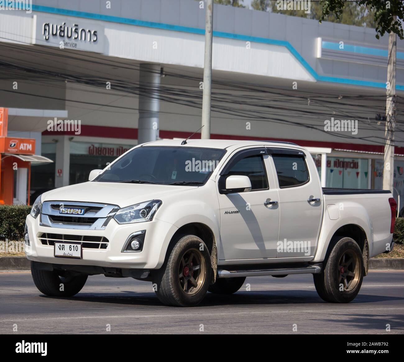 Chiangmai, Thailand - December 12 2019: Private Isuzu Dmax Pickup Truck. On road no.1001 8 km ...