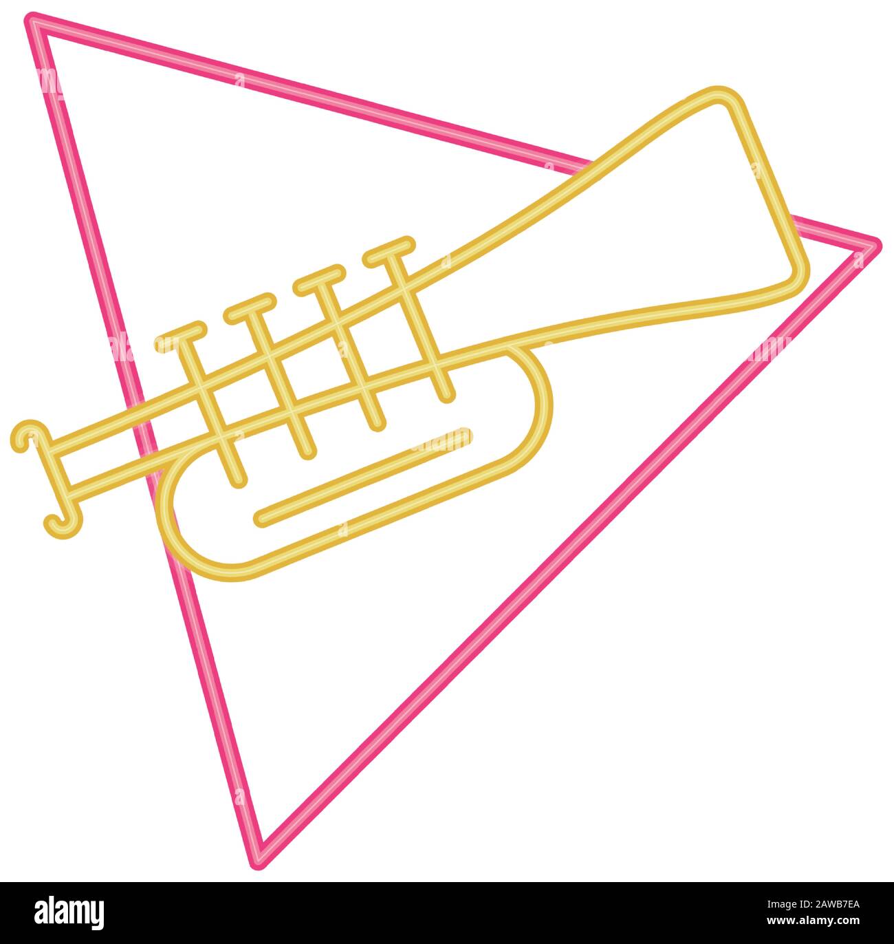 trumpet music instrument neon lights Stock Vector Image & Art - Alamy