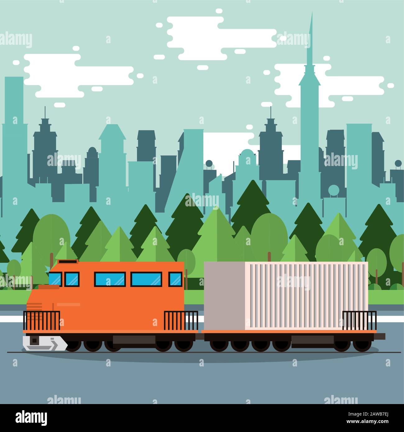Train containers Stock Vector Images - Alamy