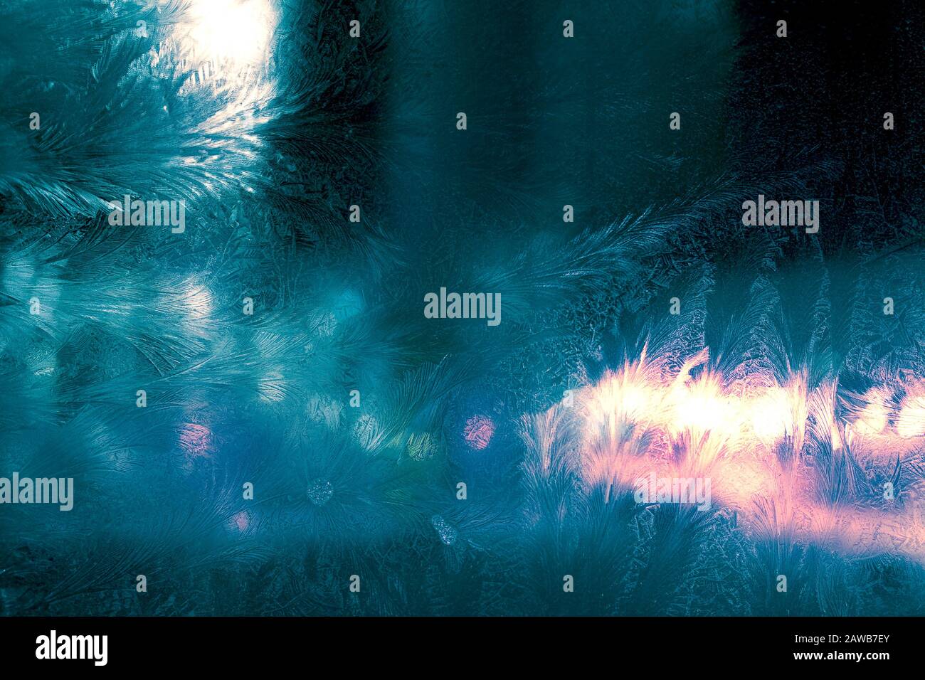 Image of the night window frosting Stock Photo - Alamy