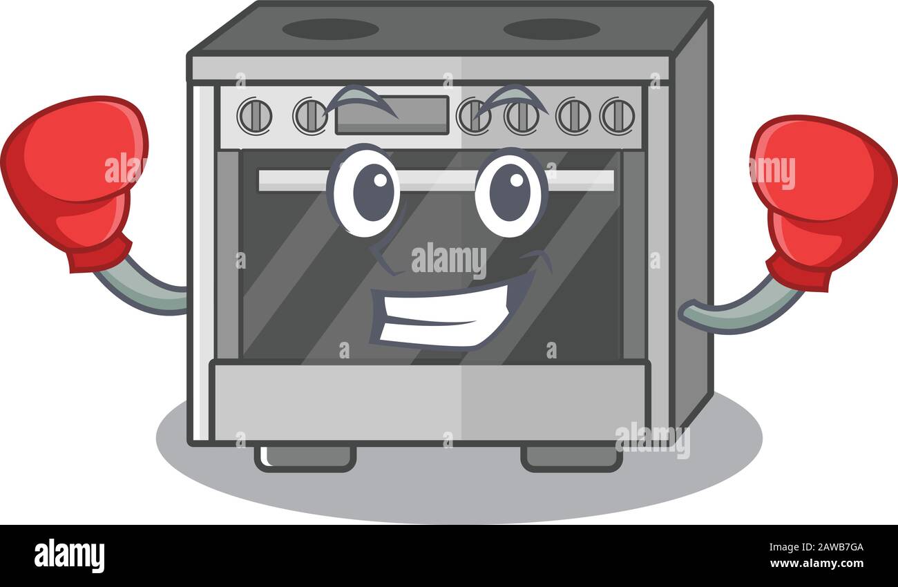 mascot character style of Sporty Boxing kitchen stove Stock Vector ...