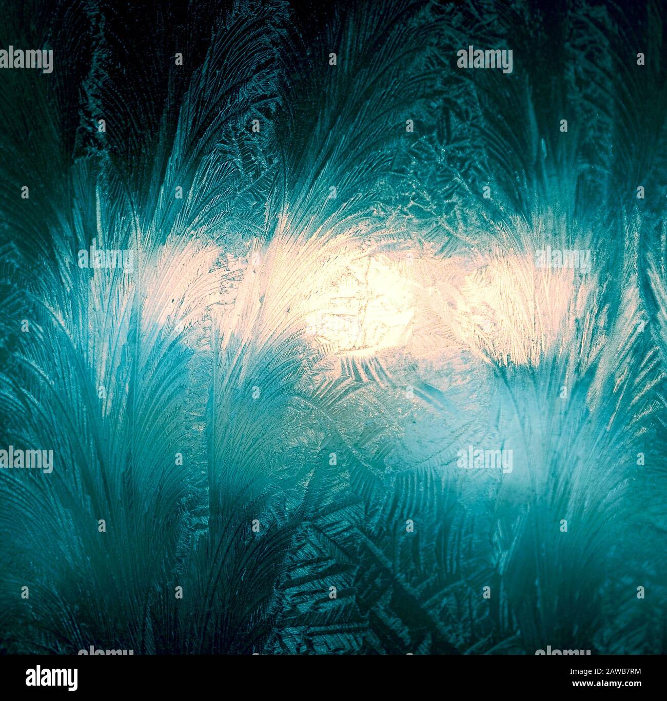 Image of the night window frosting Stock Photo - Alamy