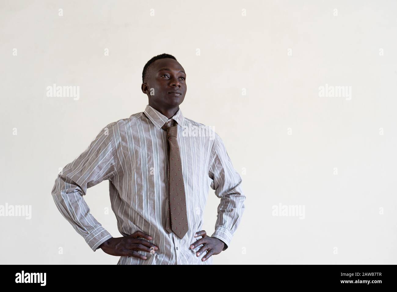 Proud African Man Posing for his company isolated on white Stock Photo ...