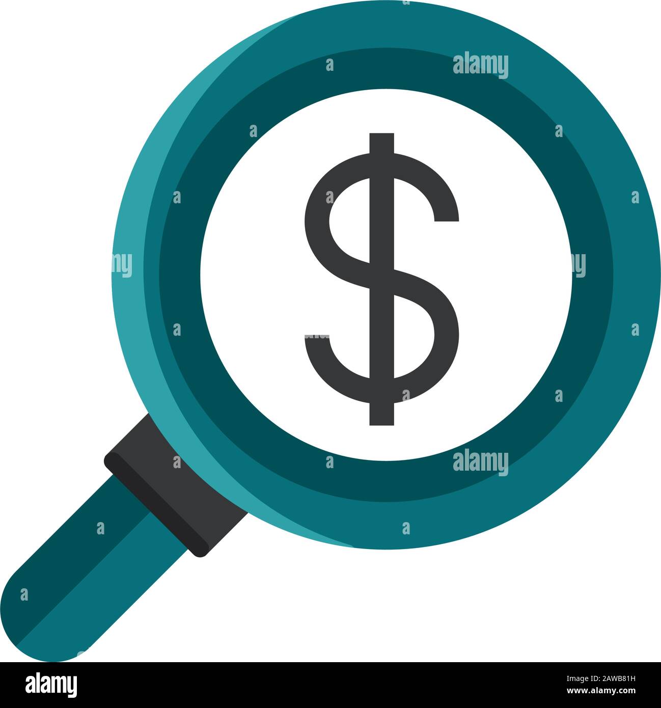 magnifying glass searching money business finance vector illustration ...