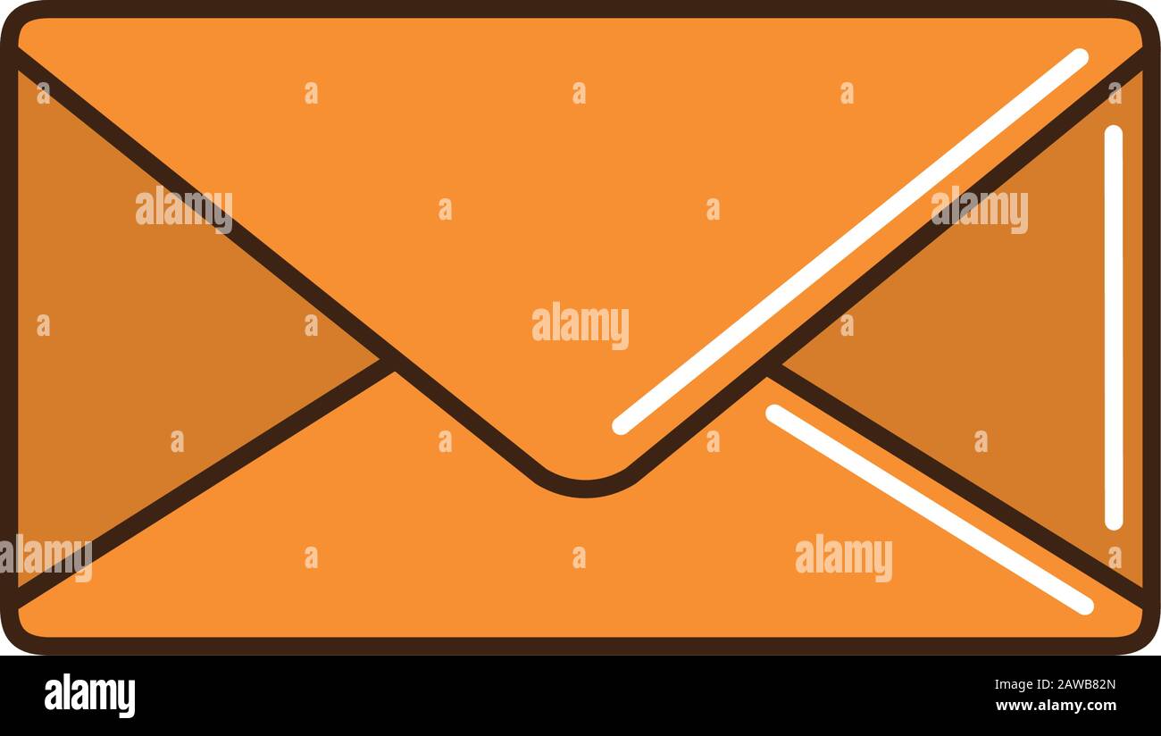 envelope mail courier delivery vector illustration line and fill Stock ...