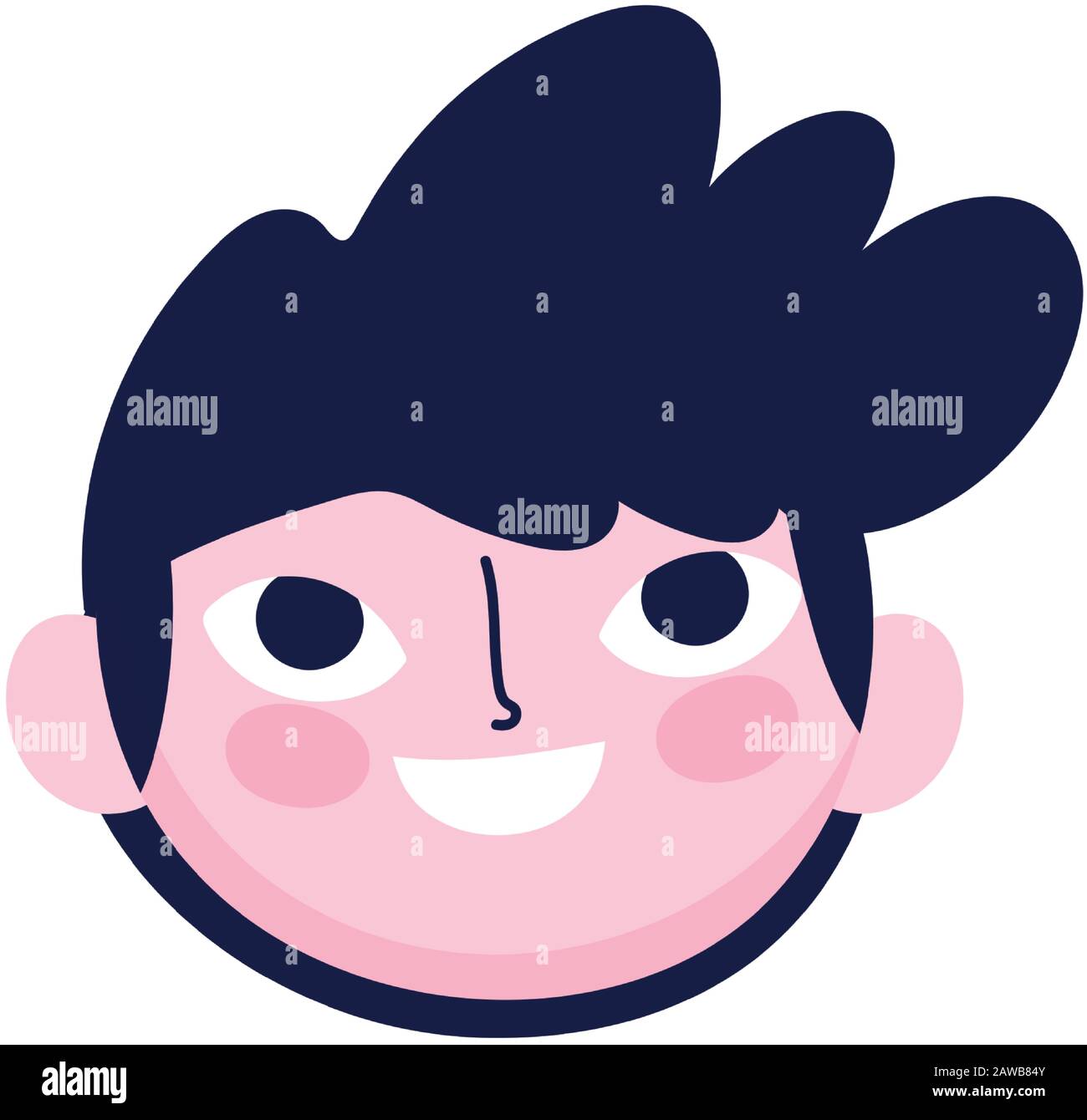 young man face cartoon character portrait icon vector illustration ...