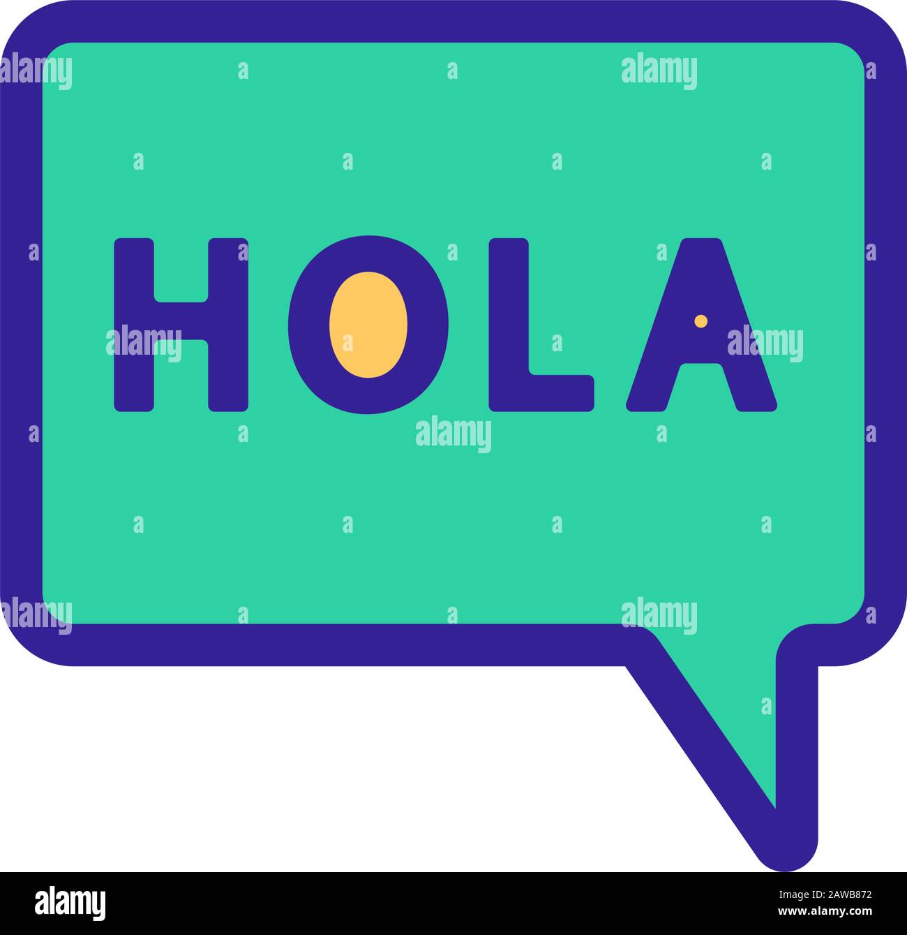 hello icon vector. Isolated contour symbol illustration Stock Vector ...