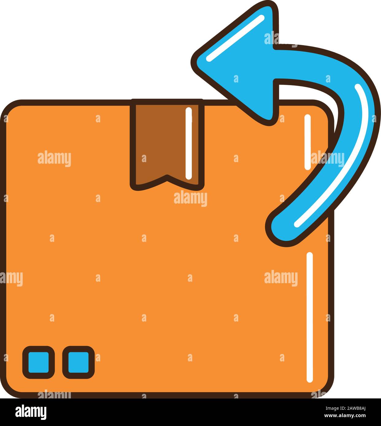 cardboard box sending cargo delivery vector illustration line and fill ...