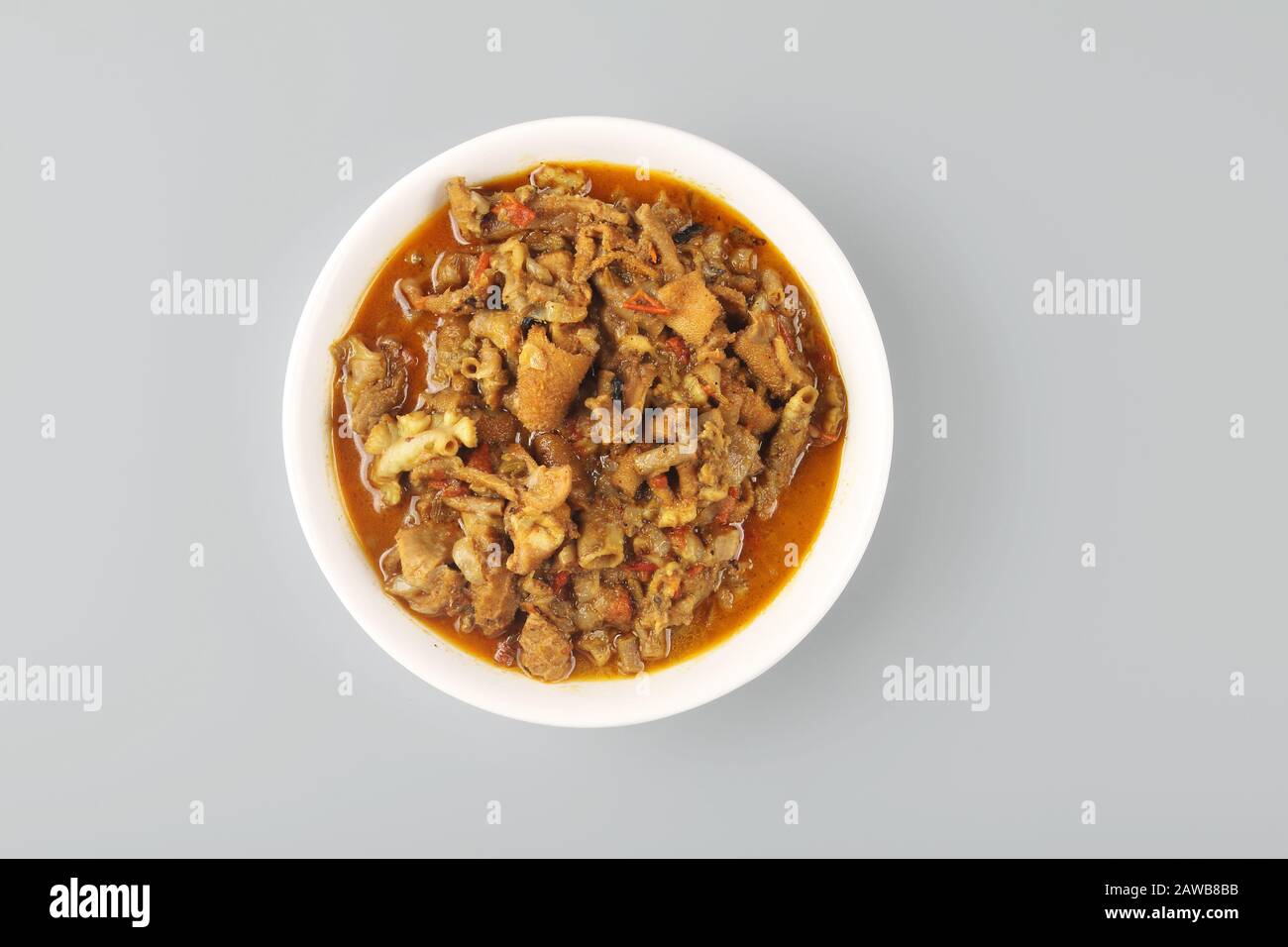 Indian traditional food goat intestine gravy Stock Photo - Alamy