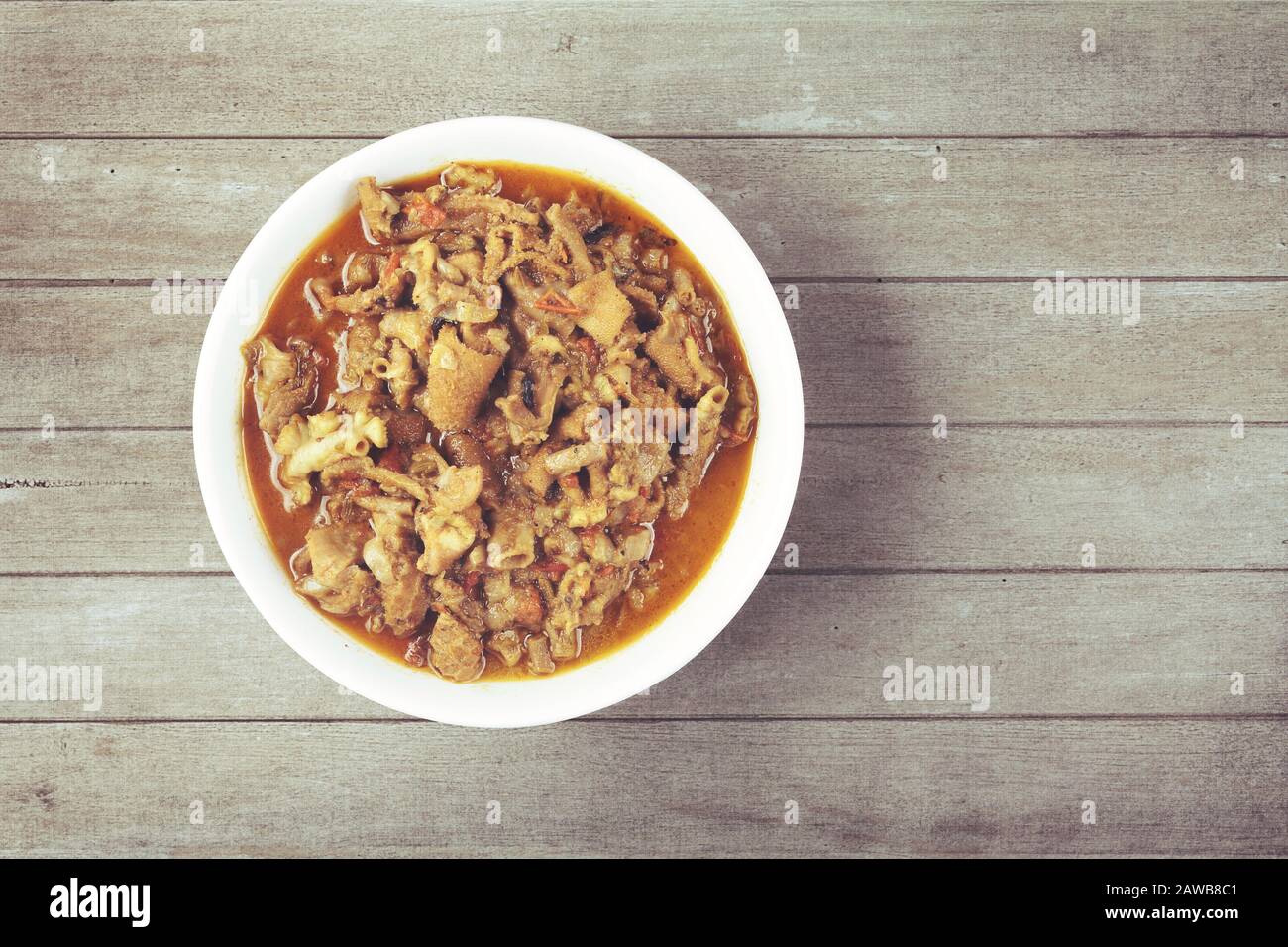 Indian traditional food goat intestine gravy Stock Photo - Alamy