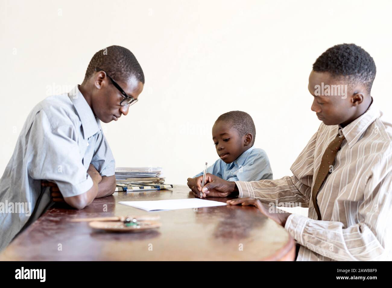 African black dad adopting little child by signing a contract with a ...