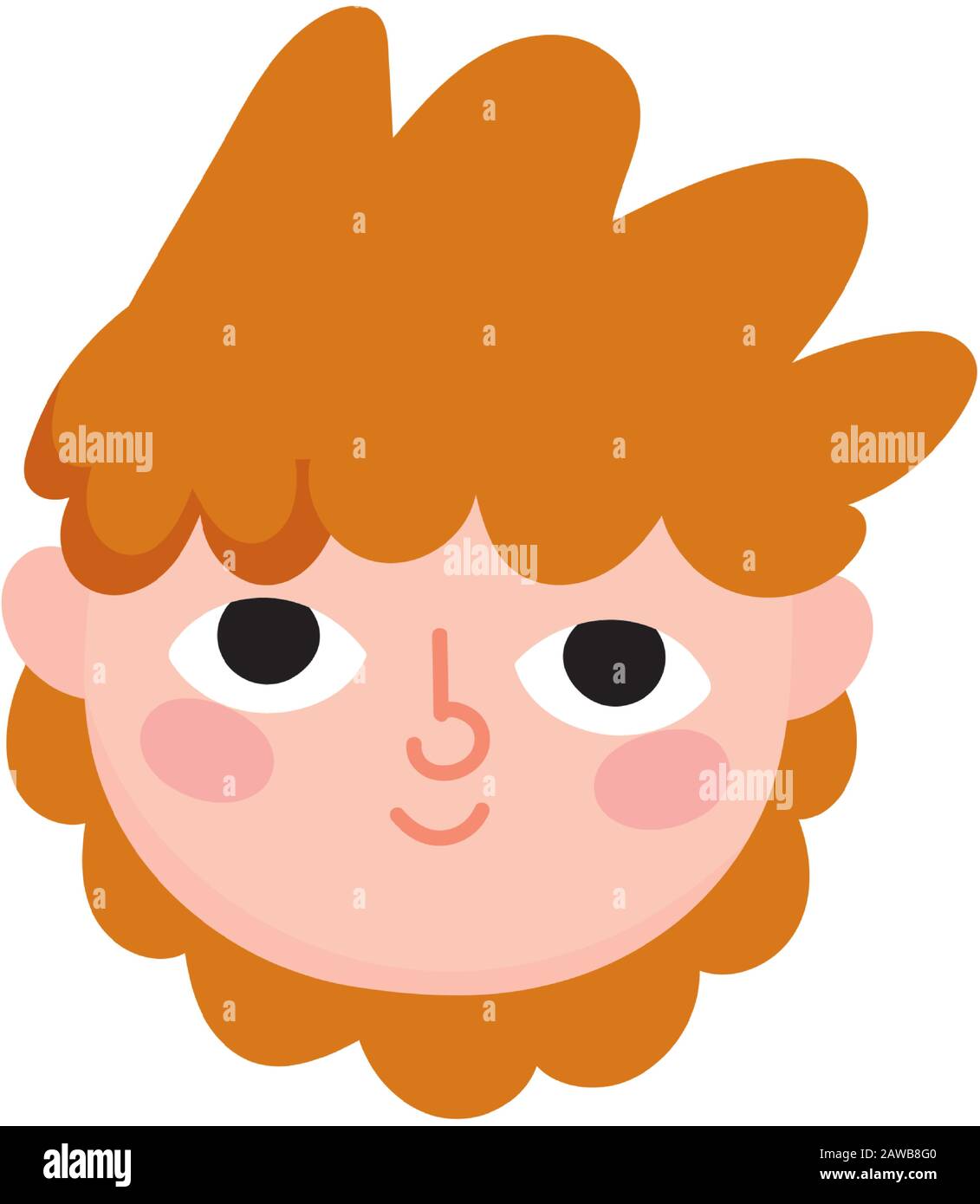 young man face cartoon character portrait icon vector illustration ...