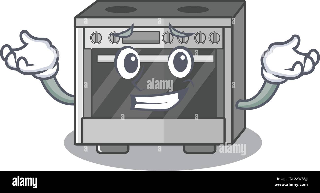cute Grinning kitchen stove mascot cartoon style Stock Vector Image ...