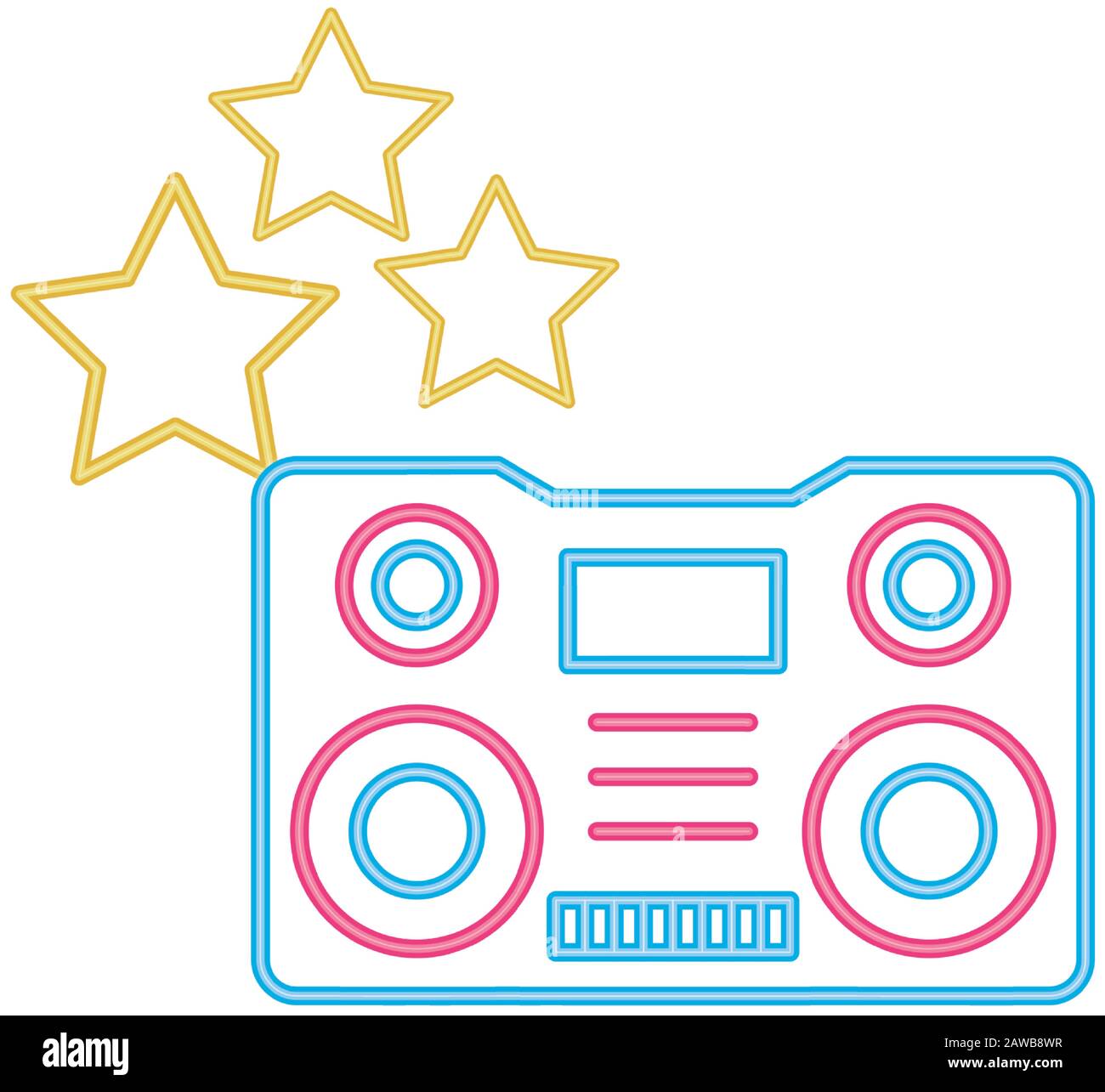 radio music player neon lights Stock Vector Image & Art - Alamy